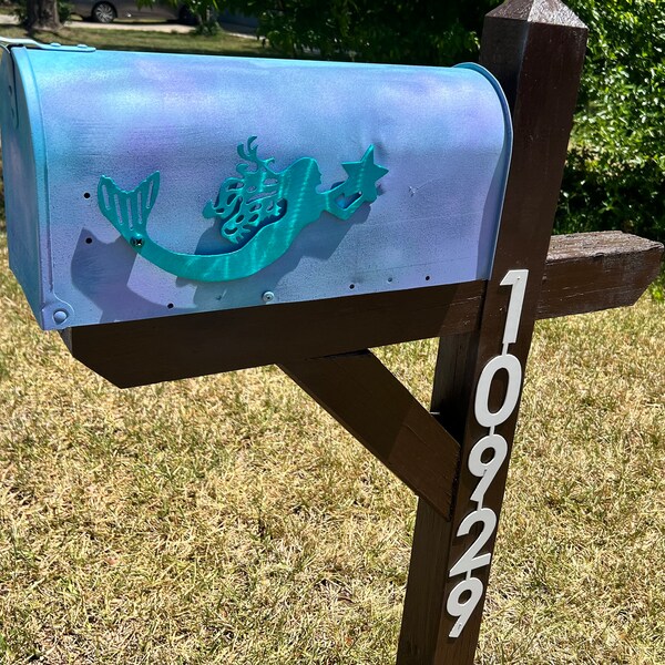 Mermaid Mailbox Flag, Metal Mermaid With Starfish, Listing is the ...