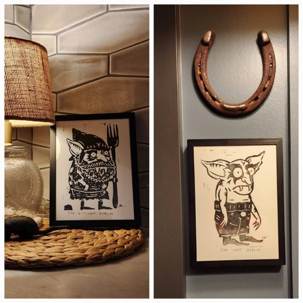 The Kitchen Goblin, Goblin Print, Kitchen Print, Weird Wall Art, Occult ...