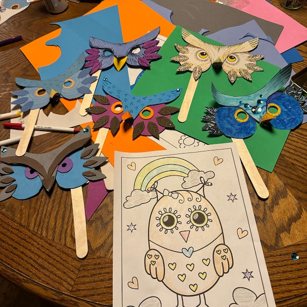 Owl Mask - Printable Mask - Paper Craft Kit - Kid's Activity - Etsy