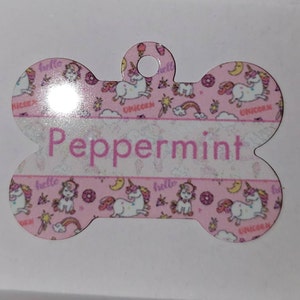 Cute Dog Tag for Girl Bone Double Sided Pet Tag Camo Pet ID | Etsy