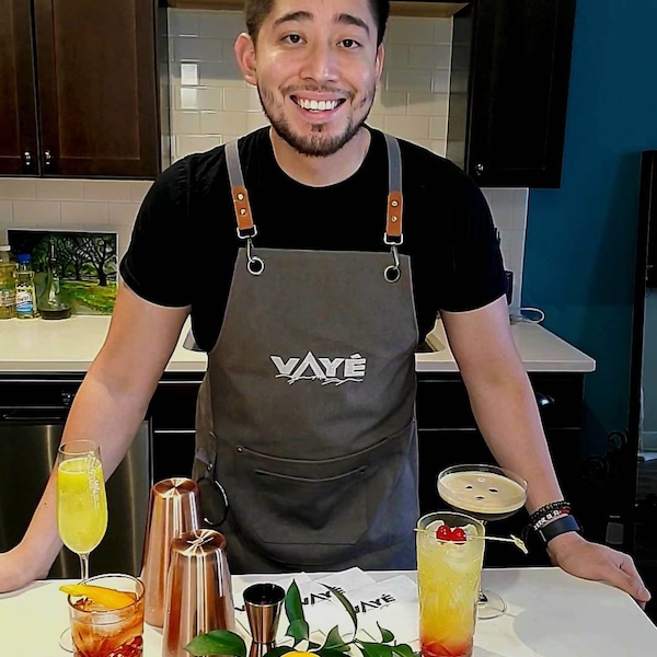 Personalized Bar Apron, Canvas Workshop Apron With Pockets, Custom Gift ...