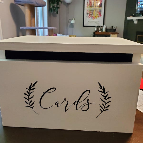 Custom Card Box Vinyl Decal Sticker for Wedding Cards Sign, Rose Gold ...