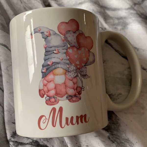 Gnome Mug Personalised Gift Cup Gonk Pink Gnome Girls FREE POSTAGE - Etsy
