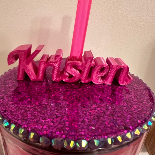 Custom Cursive First Name or SINGLE Word Straw Topper | for 8.5mm ...