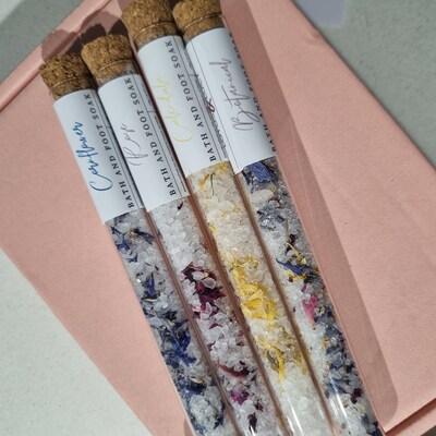 Bath Salt Test Tube Shots All Natural Botanical Bath Soak Unscented ...