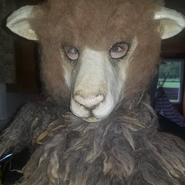 Sheep Mask, Goat Mask, Animal Mask, Pape Mache Mask, Halloween Mask ...