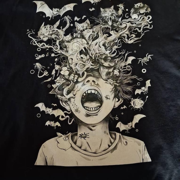 Eyeball Goth Girl T-shirt - Weirdcore Clothes - Alternative Grunge ...