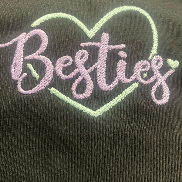 Besties Embroidery Design With Heart, Best Friends Quote Machine ...