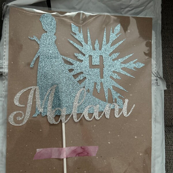 FROZEN Inspired Cake Topper, Personalized Frozen Cake Topper, Elsa Cake ...