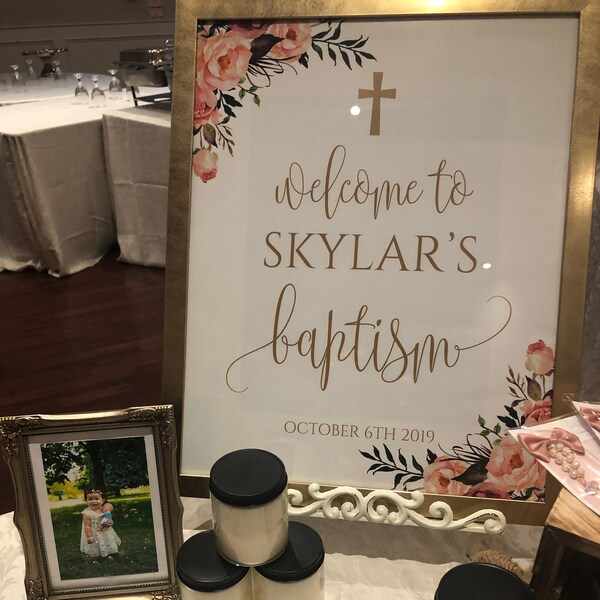 Baptism Welcome Sign, Personalized Baptism Print, Custom Baptism Sign ...