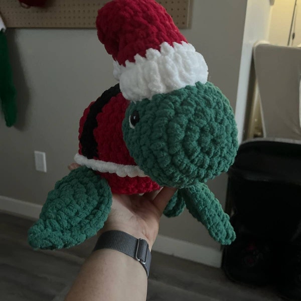 Santa Christmas Turtle Pattern Crochet PDF Download Beginner Friendly ...