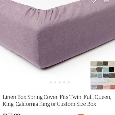 Linen Box Spring Cover, Fits Twin, Full, Queen, King, California King ...