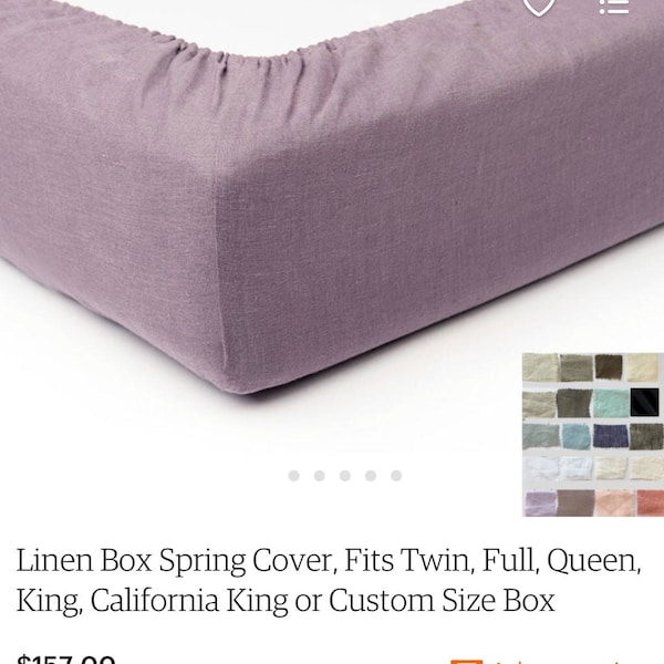 Linen Box Spring Cover, Fits Twin, Full, Queen, King, California King ...