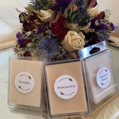 WAX MELT STICKERS Choice of 25 Fonts Any Text Stickers, Botanical ...