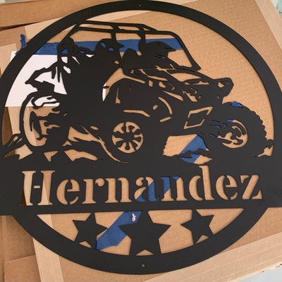 Side-by-side Personalized Family Name, ATV off Road Metal - Etsy