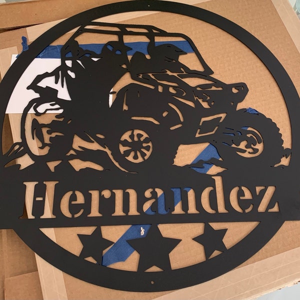 Side-by-side Personalized Family Name, ATV off Road Metal - Etsy