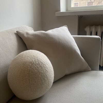 Minimalist Rectangular Handmade Cushion in France With Round - Etsy
