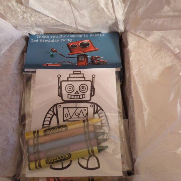 Robot Theme Party Favor Bags. 1 Bag (1 Child) Includes 8-4x6 Cards ...