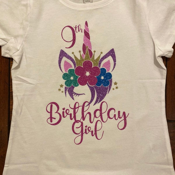 Unicorn Girl Birthday Crown Flower Svg, Unicorn Head Svg, Unicorn Girl ...