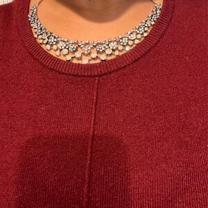 Pink CZ Necklace Earrings Statement Jewelry/ Bridal Necklace Diamond ...