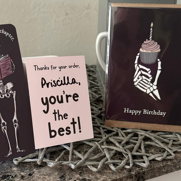 Let's Bone - Skeleton Gothic Card - Etsy