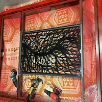 Hummingbird Metal Gate With Wood Frame | Wrought Iron Garden Gate 4'x4 ...