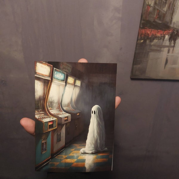 Ghost in an Abandoned Arcade, Nostalgia Poster, Art Poster Print, Dark ...