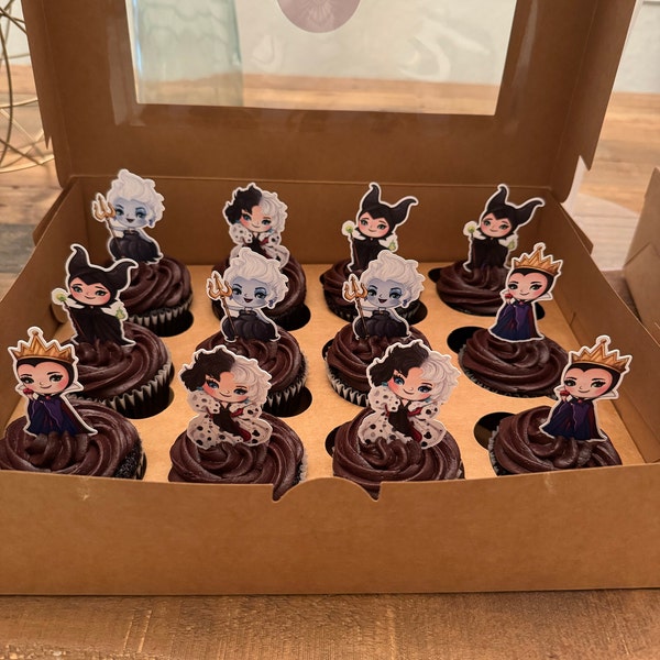 Male Villains Cupcake Toppers, Villain Party Supplies - Etsy