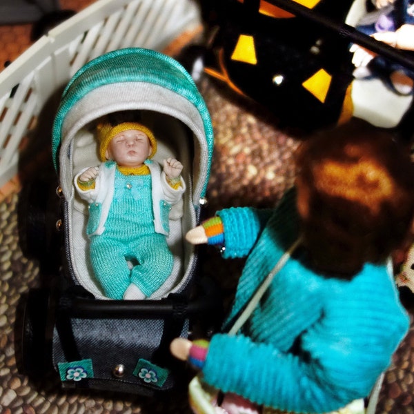 OOAK Doll for Dollhouse 1/12, OOAK Baby, 2.2 Inch, Poseable, Character ...