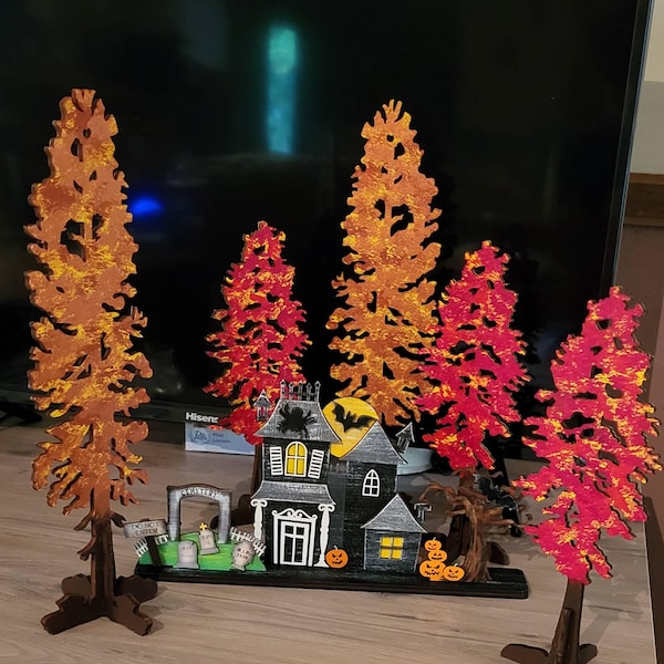 Decorative Freestanding Wood Trees in Various Sizes - Hand-painted ...