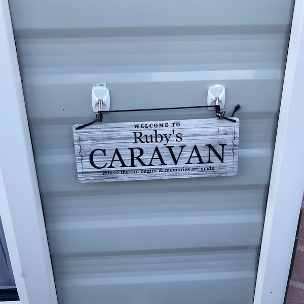 Personalised Hanging Caravan Sign - 20cm X 7.5cm Aluminium Plaque - Etsy UK