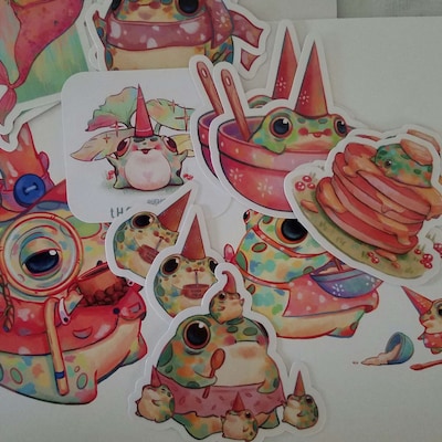 Frog Stack Art Print Original Wall Hanging Cute Frog Art - Etsy