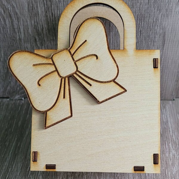 Laser Cut Gift Bag Template Svg, Laser Cut Bag Dxf, Wooden Purse Laser ...