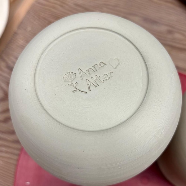 Ceramic Signature Stamp Logo, 12mm Thick Brass Pottery Stamp, Custom ...