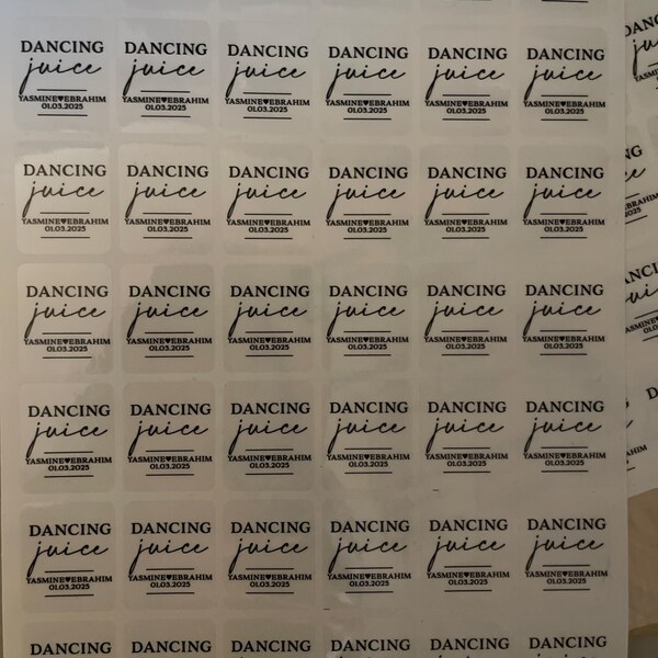 Dancing Juice Stickers for Wedding Favours Wedding Favor Favour ...