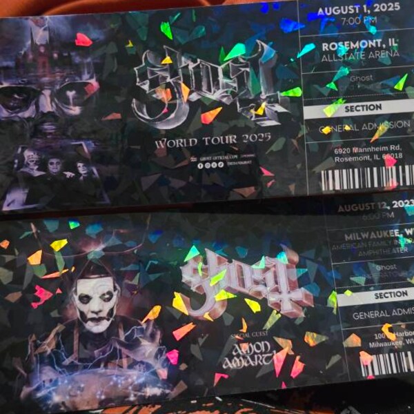 Physical Horizontal Ticket Custom Personalized Laminated Concert Ticket ...