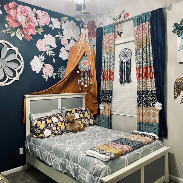 Flower Decals, Large Pink and Red Flower Decals Wall Stickers ...