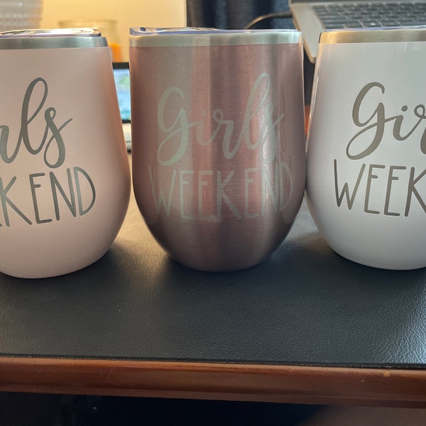 Girls Weekend Wine Tumbler, Custom Personalized Cocktail Cup, Insulated ...