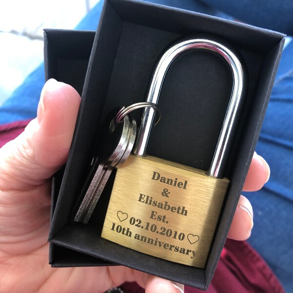 Custom Personalized Padlock, Engraved Padlock, Love Lock, Couples Gift ...