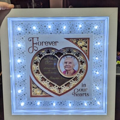 CUSTOMIZABLE 3D MEMORIAL Shadow Box Svg for Cricut for - Etsy Australia
