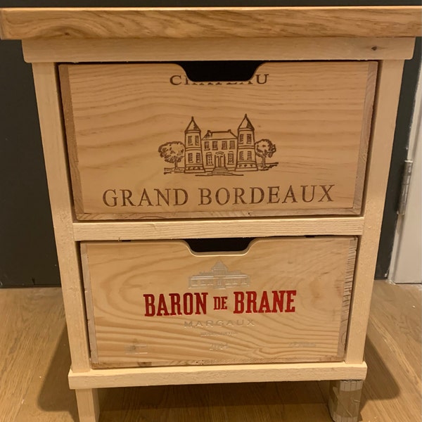 Rustic Wine Box Bedside Table Handmade - Etsy