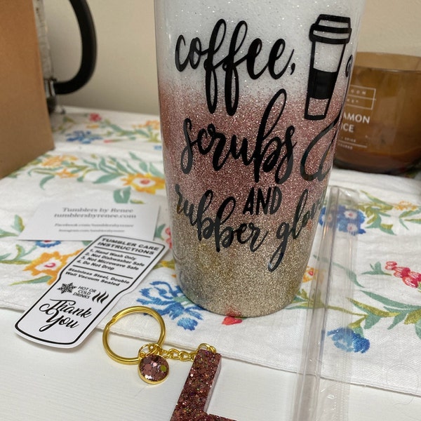 Nurse Coffee Scrubs Glitter Tumbler/cup/mug/wine/skinny/20 Oz/30oz ...