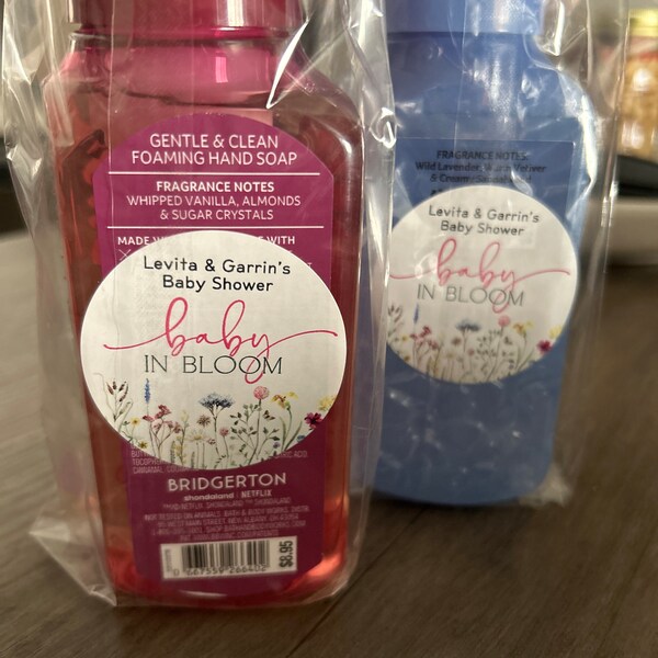 Baby in Bloom Baby Shower Favor Labels, Baby in Bloom Baby Shower Favor ...