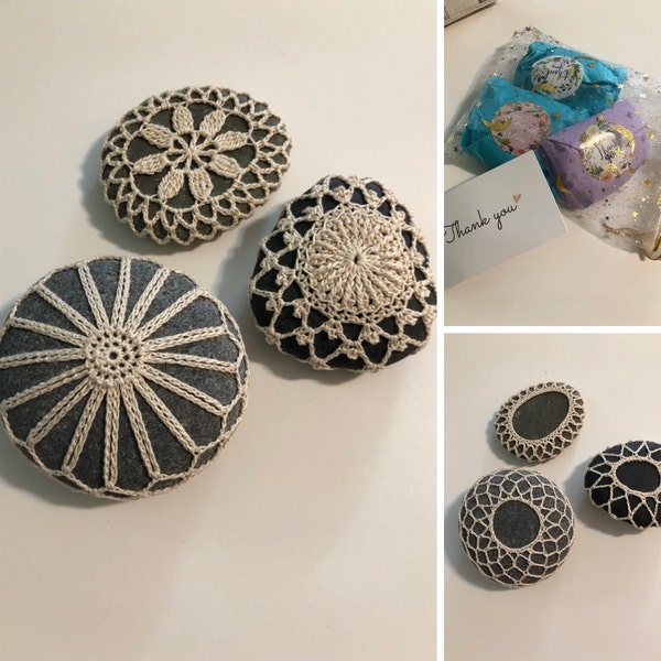 Crocheted Stone Rainbow Set - Etsy