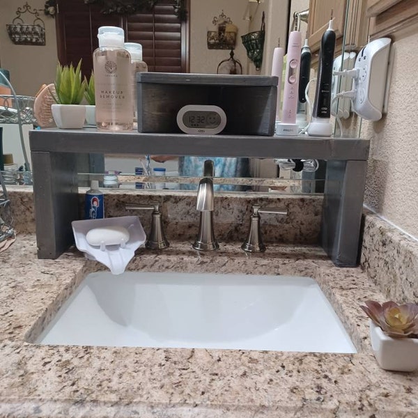 Stained Wood Corner Sink Riser: Kitchen Decor Stand - Etsy