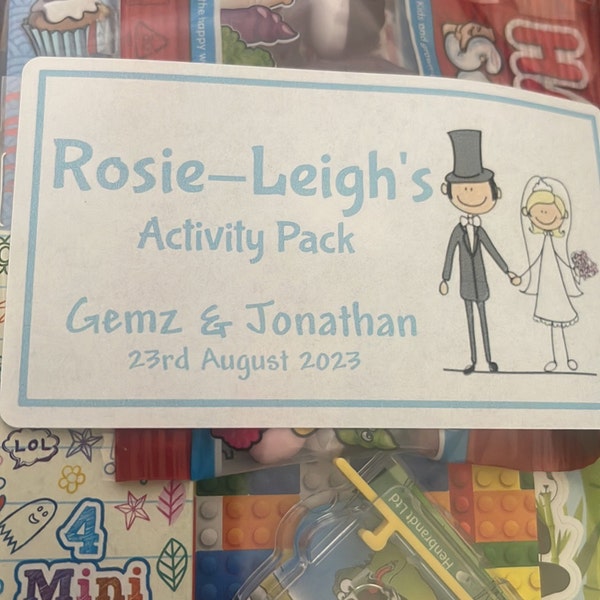 Personalised Childrens Kids Wedding Activity Pack Favour Birthday Party ...