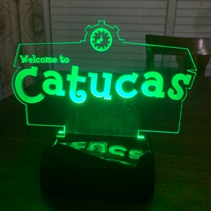 Custom Animal Crossing Island Sign Name LED Lamp Night Light Leaf Bells ...