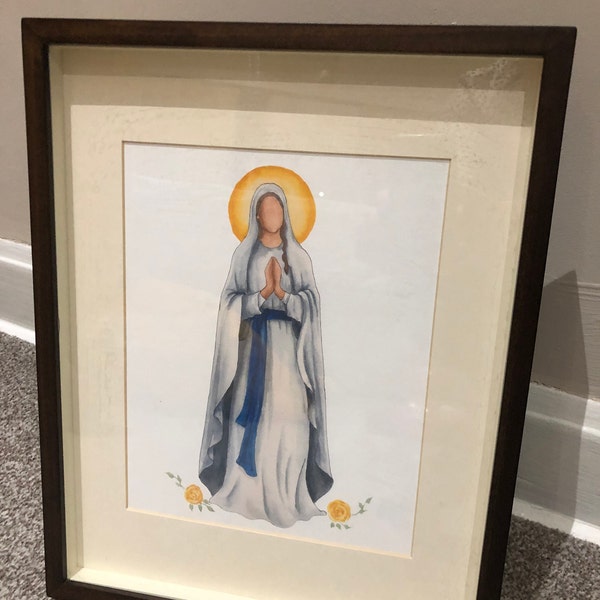 Virgin Mary Print, Catholic Print, Catholic Water Color, Catholic Gift ...