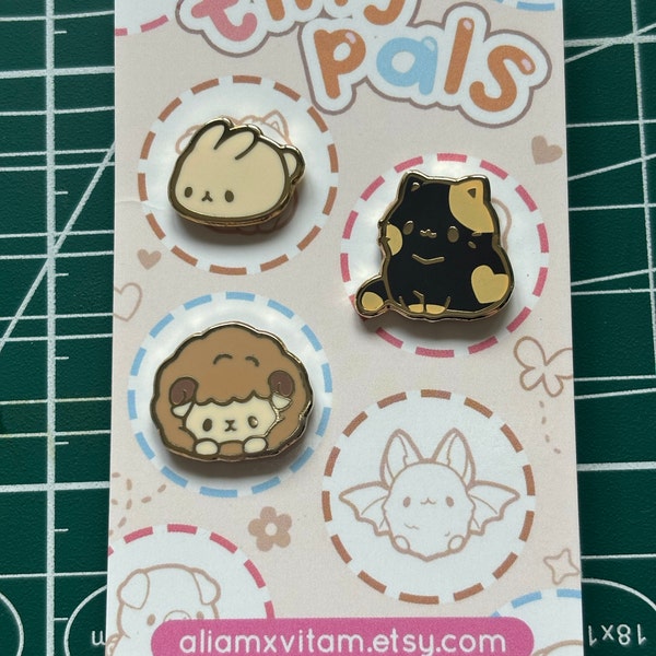 Bunny | 0.5" Mini Filler Enamel Pins | Floral Critters | Cute Animal ...