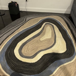 Modern Abstract Pastel Rainbow Design Soft Wool Handmade Area Rug for ...